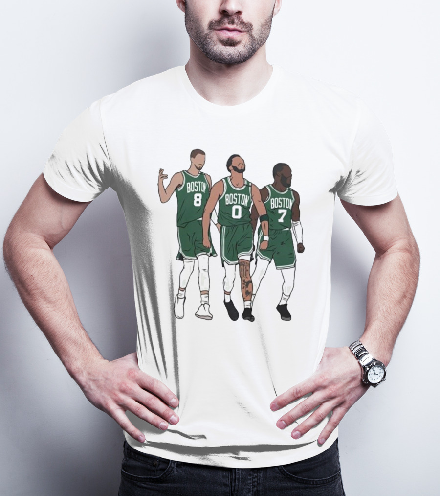 Bri Marie D Kristaps Porzingis Jayson Tatum Jaylen Brown Big 3 Boston Celtics T-Shirt