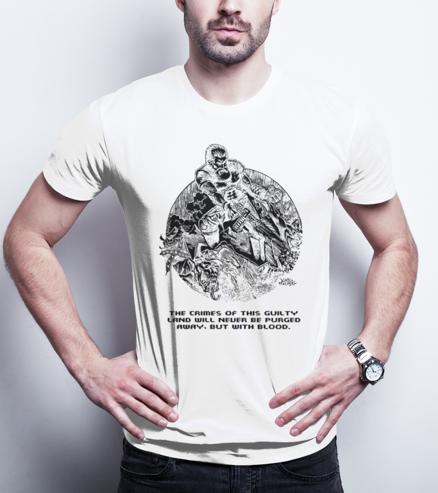 John Brown X Doom The Crimes Of This Guilty Land Will Never Be Purged Away But With Blood Comic T-Shirt