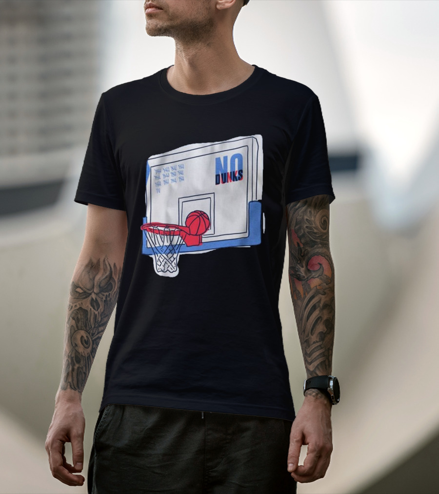 No Dunks Basketball Backboard With Tally Marks And Ball Wedgie T-Shirt