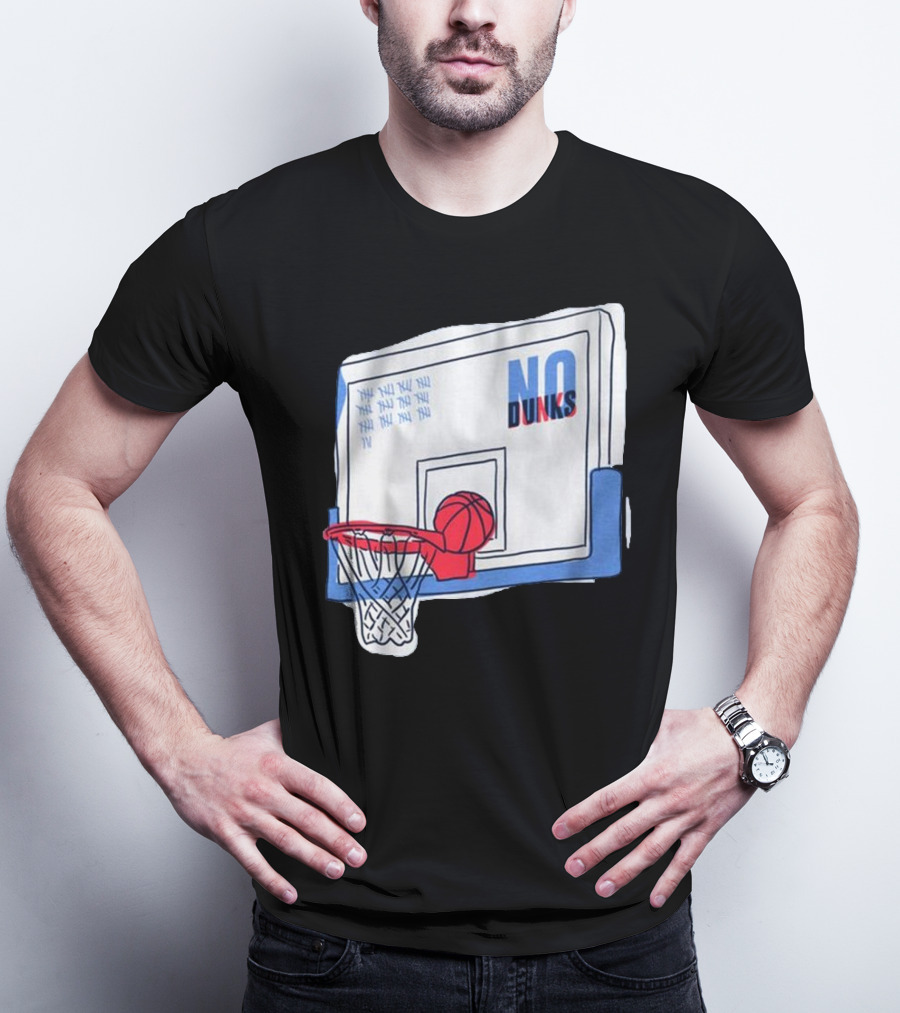 No Dunks Basketball Backboard With Tally Marks And Ball Wedgie T-Shirt