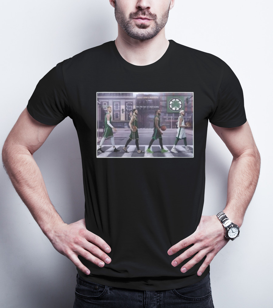 Boston Celtics Players Walking The Green Line North Station Boston Sports T-Shirt