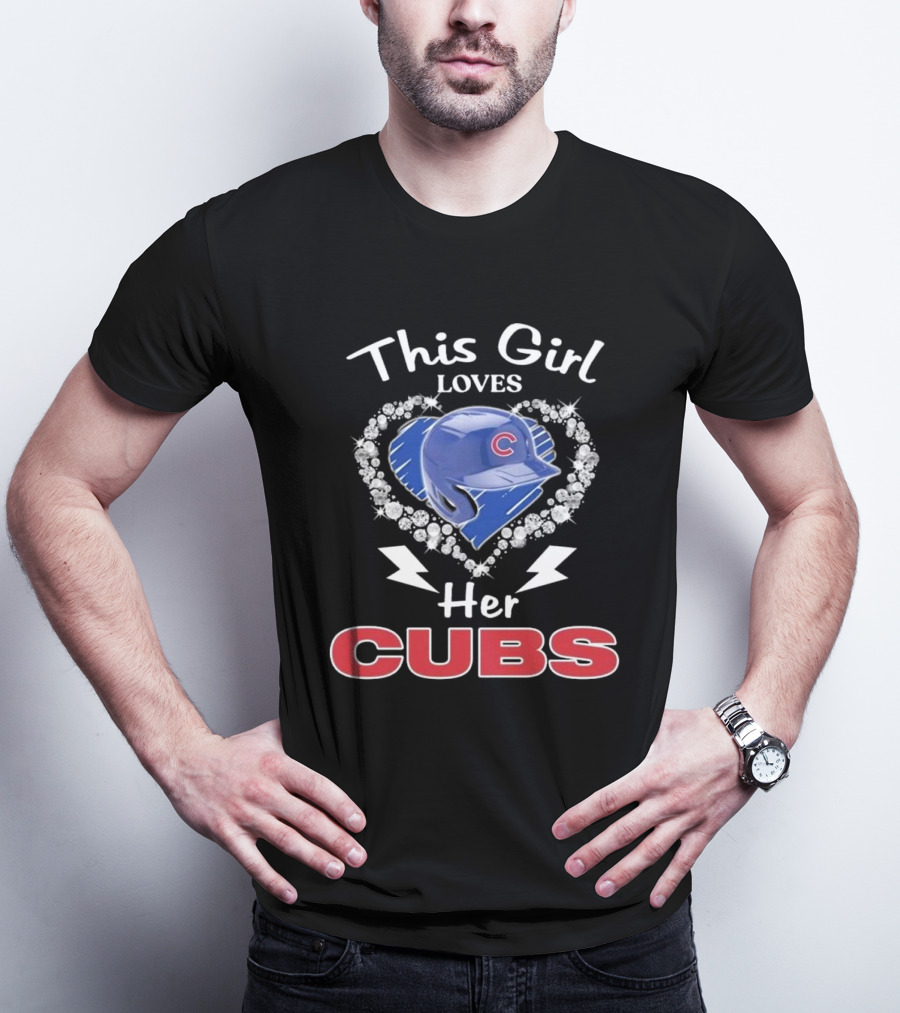 This Girl Loves Her Cubs With Heart And Helmet T-Shirt
