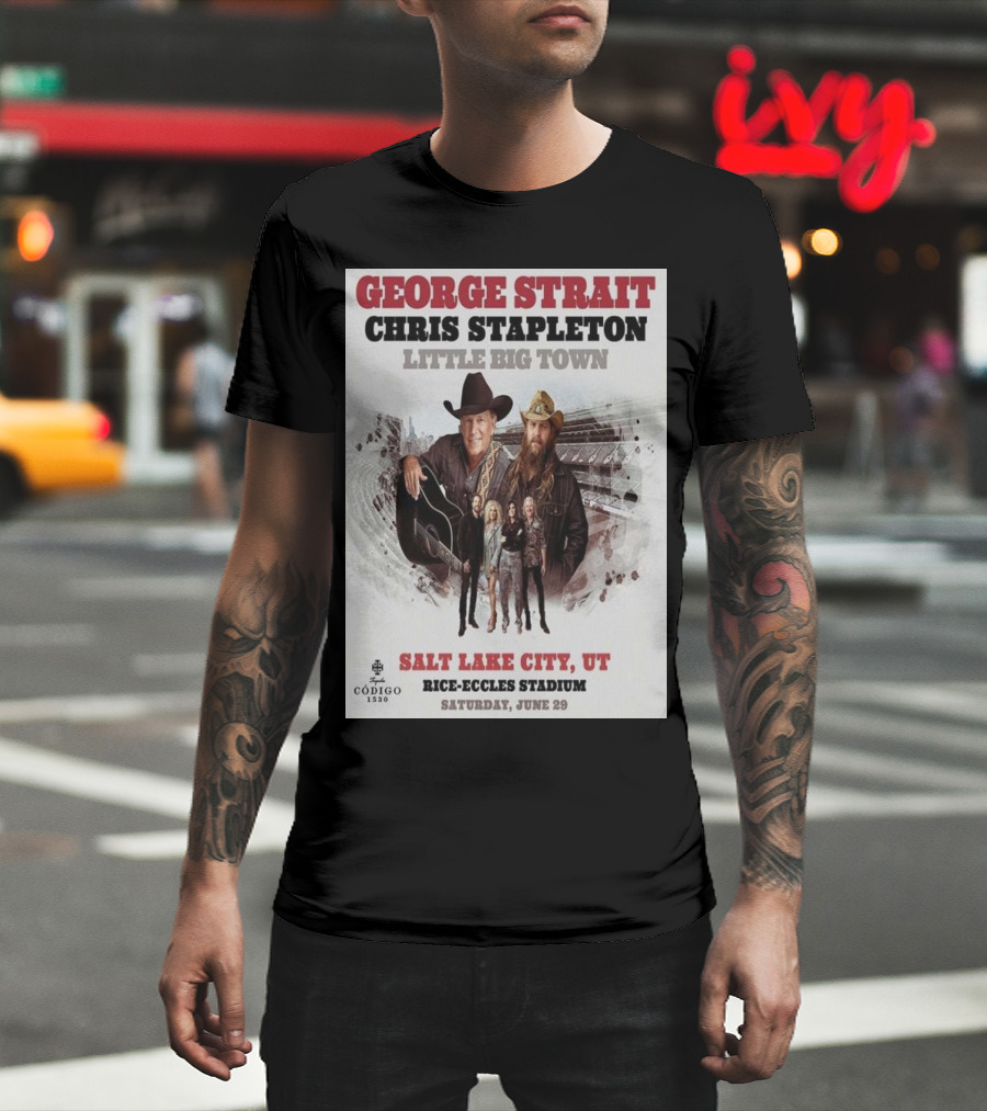 George Strait Chris Stapleton Little Big Town Salt Lake City UT Rice-Eccles Stadium Saturday June 29 T-Shirt