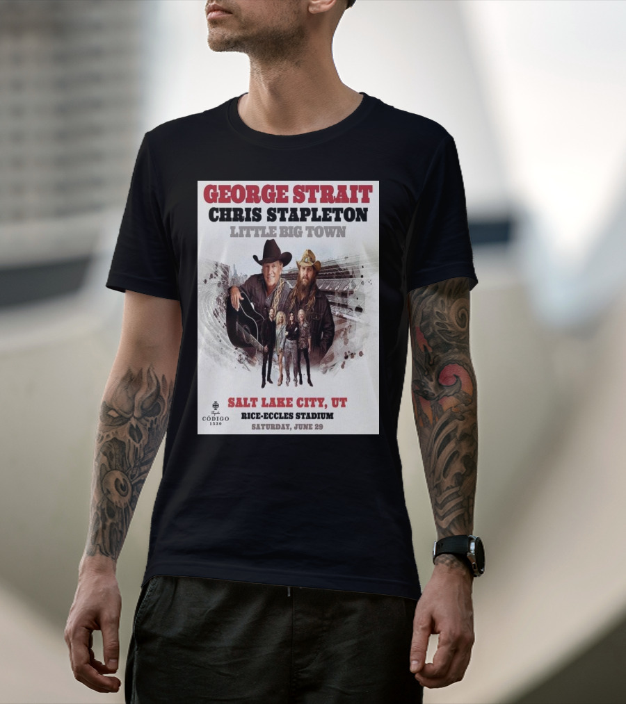 George Strait Chris Stapleton Little Big Town Salt Lake City UT Rice-Eccles Stadium Saturday June 29 T-Shirt