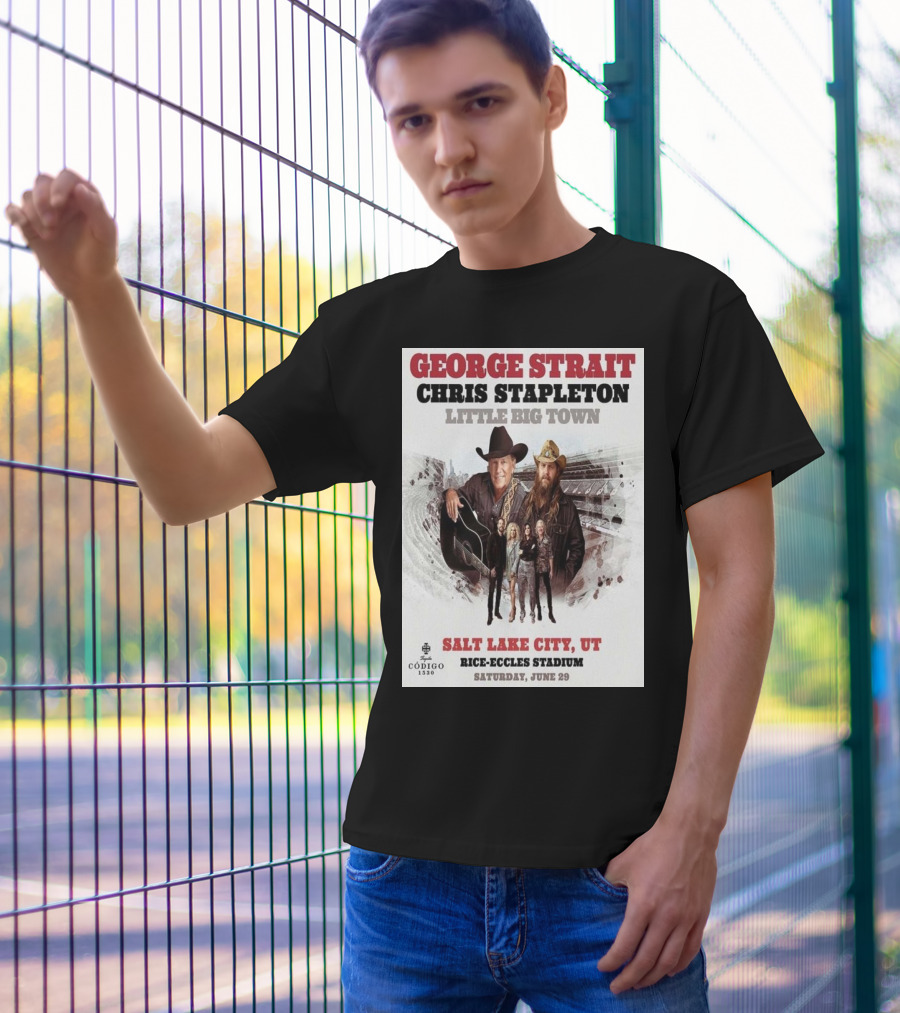 George Strait Chris Stapleton Little Big Town Salt Lake City UT Rice-Eccles Stadium Saturday June 29 T-Shirt