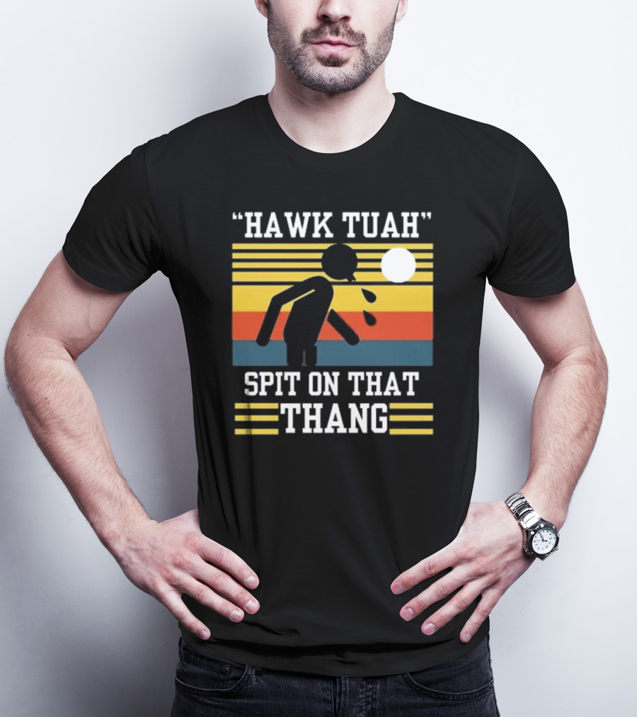 HAWK TUAH SPIT ON THAT THANG VINTAGE RETRO STRIPES T-Shirt