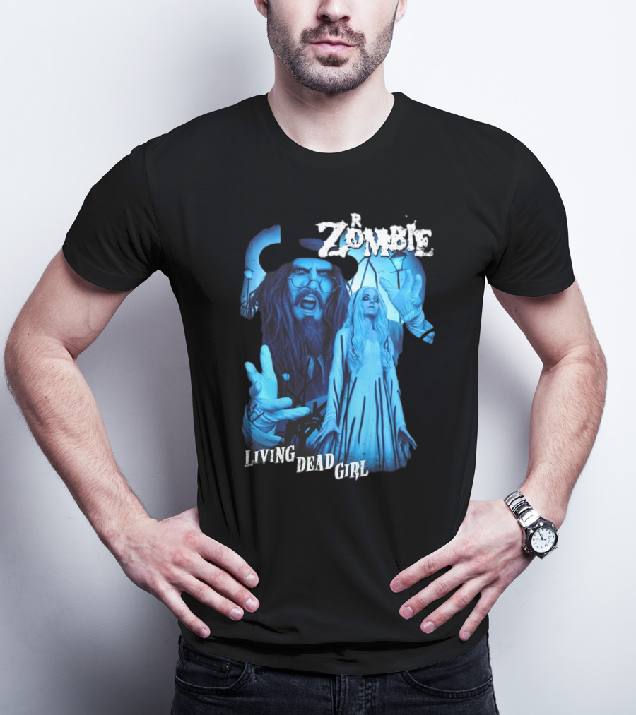 Rob Zombie Living Dead Girl Blue Gothic Horror T-Shirt