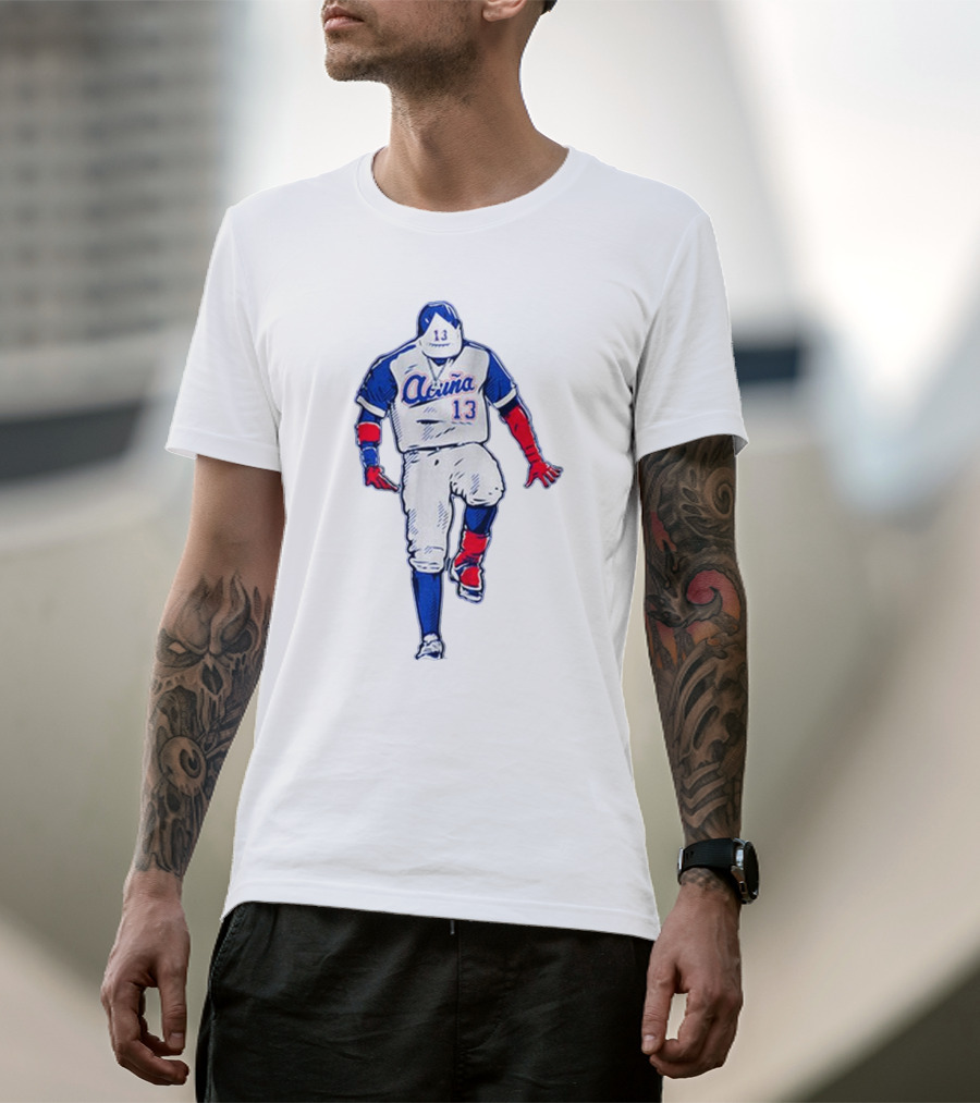 Ronald Acuña Jr. Number 13 Bold Pose Signature T-Shirt