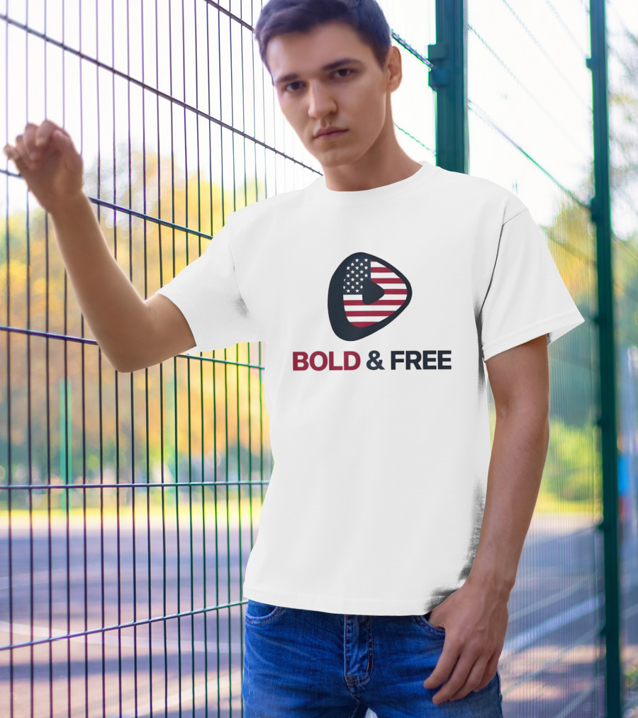 Bold And Free USA Rick Racela Flag T-Shirt