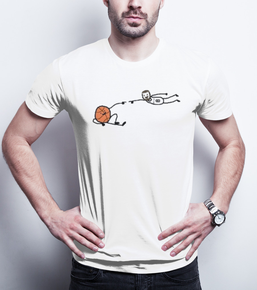 Paint Porzin-God Basketball Stick Figure Relaxation T-Shirt