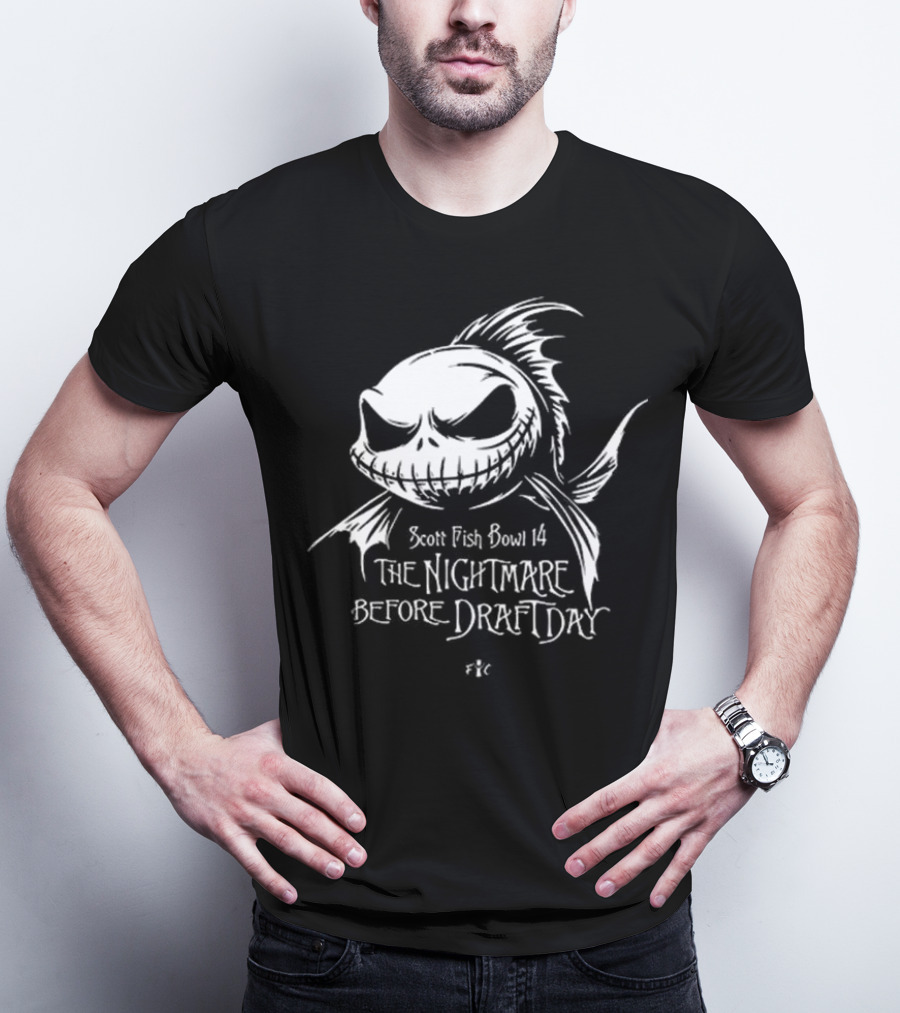 Scott Fish Bowl 14 The Nightmare Before Draft Day Jack Skellington Sketch T-Shirt