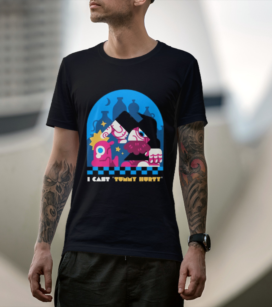 I Cast Tummy Hurty The Forbidden Spell Potion Bottles Stars T-Shirt