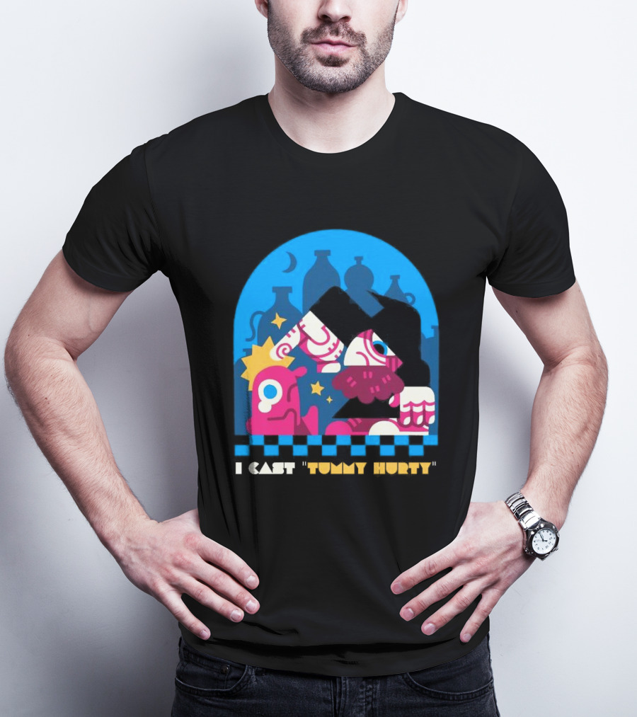 I Cast Tummy Hurty The Forbidden Spell Potion Bottles Stars T-Shirt