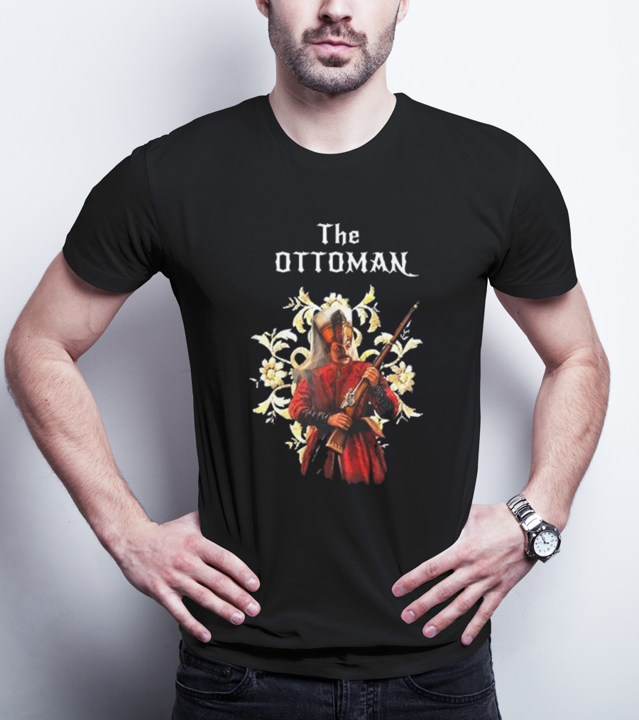 The Ottoman Sultan With Rifle And Floral Motif T-Shirt