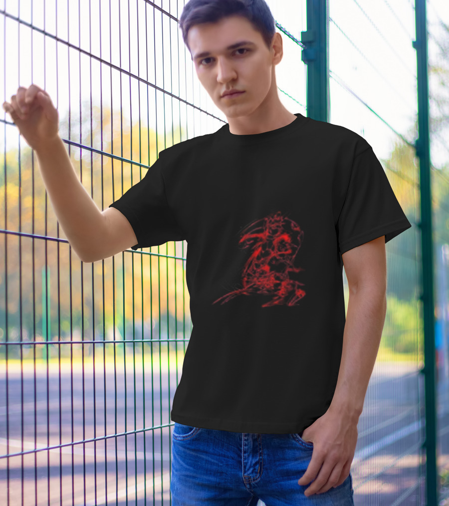 Guilty Gear Archival Record Sol And Ky Red Abstract T-Shirt