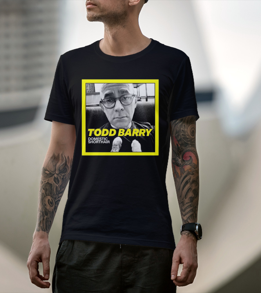 Todd Barry Domestic Shorthair Portrait With Cat Paws T-Shirt