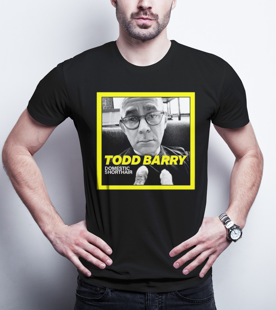 Todd Barry Domestic Shorthair Portrait With Cat Paws T-Shirt