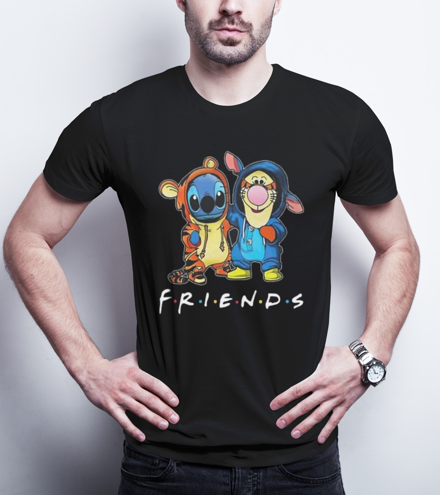 Winnie The Pooh Tigger And Stitch Friends Disney F.R.I.E.N.D.S Hoodie Characters T-Shirt