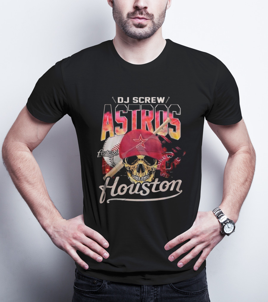 DJ Screw Astros Skull Baseball Houston T-Shirt