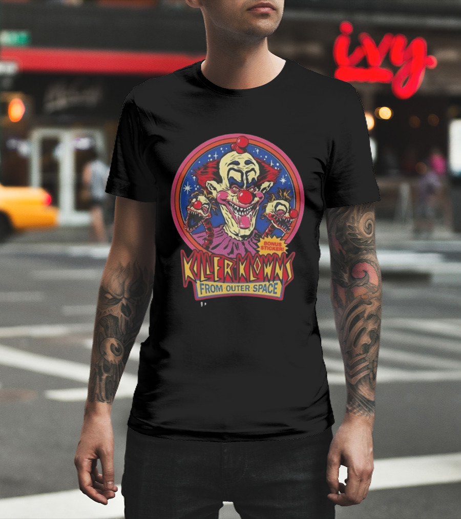 Killer Klowns From Outer Space Bonus Sticker T-Shirt