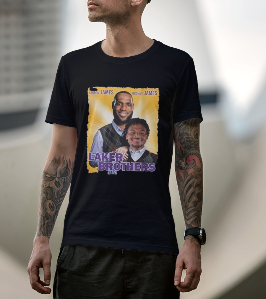 Lebron James Bronny James Laker Brothers T-Shirt
