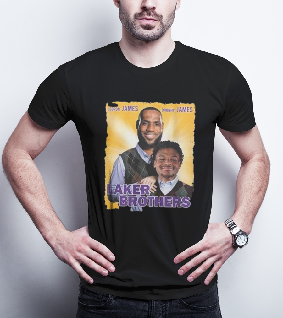 Lebron James Bronny James Laker Brothers T-Shirt