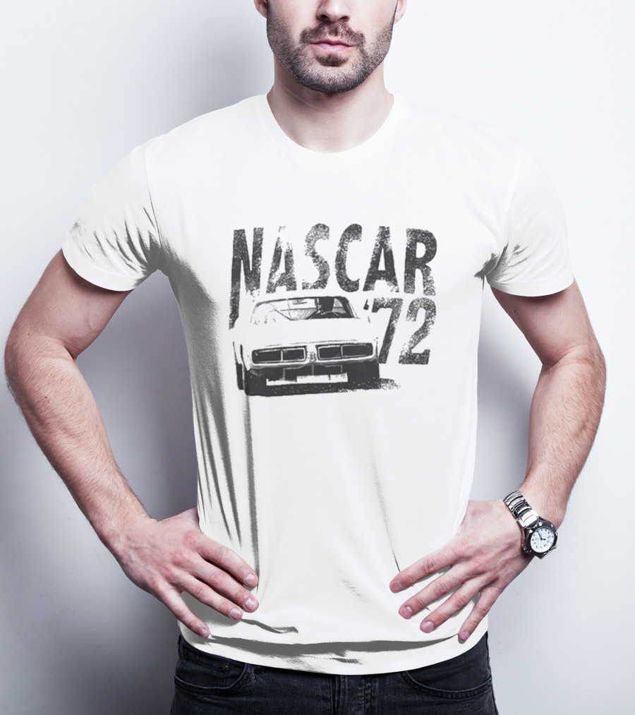 NASCAR 72 Stock Car Racing Nostalgia Gray T-Shirt
