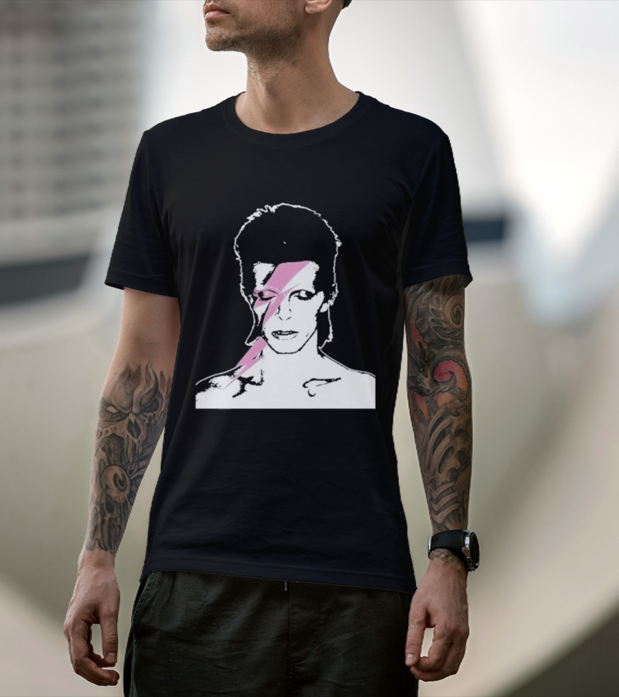 Ziggy Stardust Pink Lightning Bolt Iconic Tribute Carrie Bradshaw Connection T-Shirt