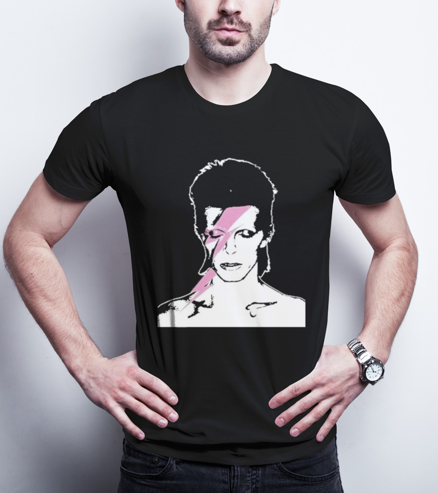 Ziggy Stardust Pink Lightning Bolt Iconic Tribute Carrie Bradshaw Connection T-Shirt