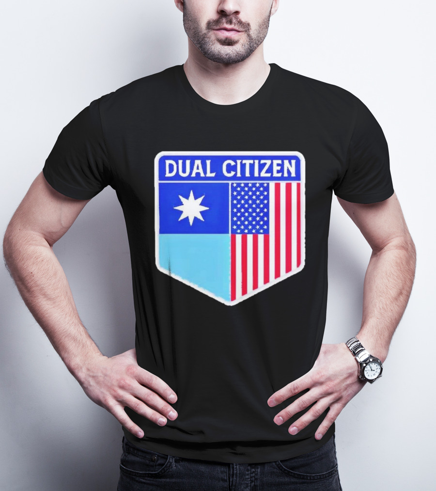 Dual Citizen Of Minnesota And USA Flag Badge T-Shirt
