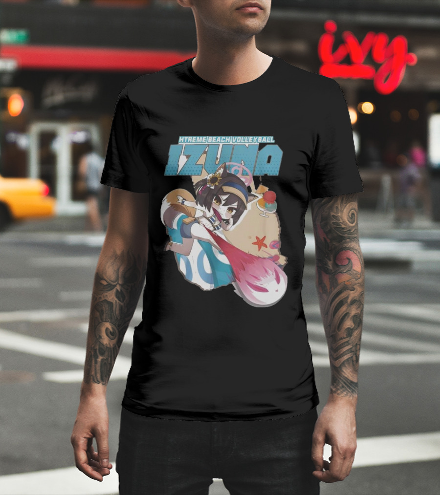 Izuna’s Xtreme Beach Volleyball Anime Character With Beach Elements T-Shirt