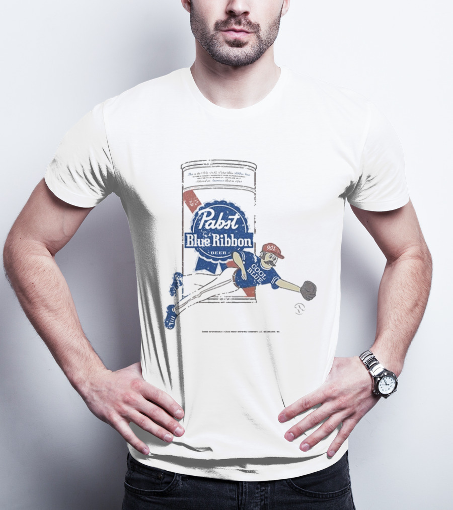 Memphis Redbirds 901 Pabst Blue Ribbon Baseball Can Catcher T-Shirt