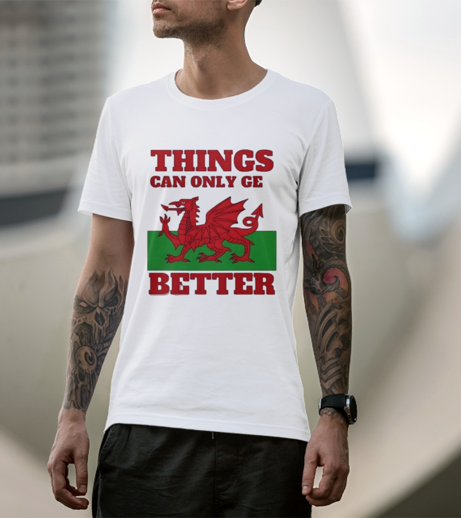 Things Can Only Get Better Welsh Dragon T-Shirt