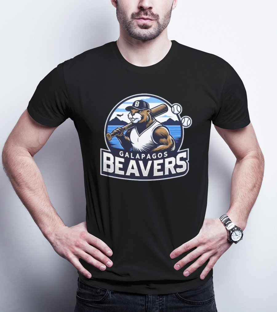 Galapagos Beavers Baseball Bear Mountains Jared Carrabis T-Shirt