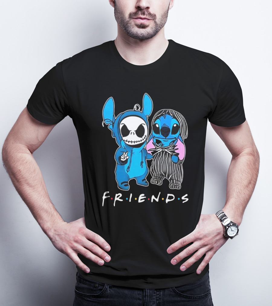 FRIENDS Stitch And Jack Skellington The Nightmare Before Christmas T-Shirt