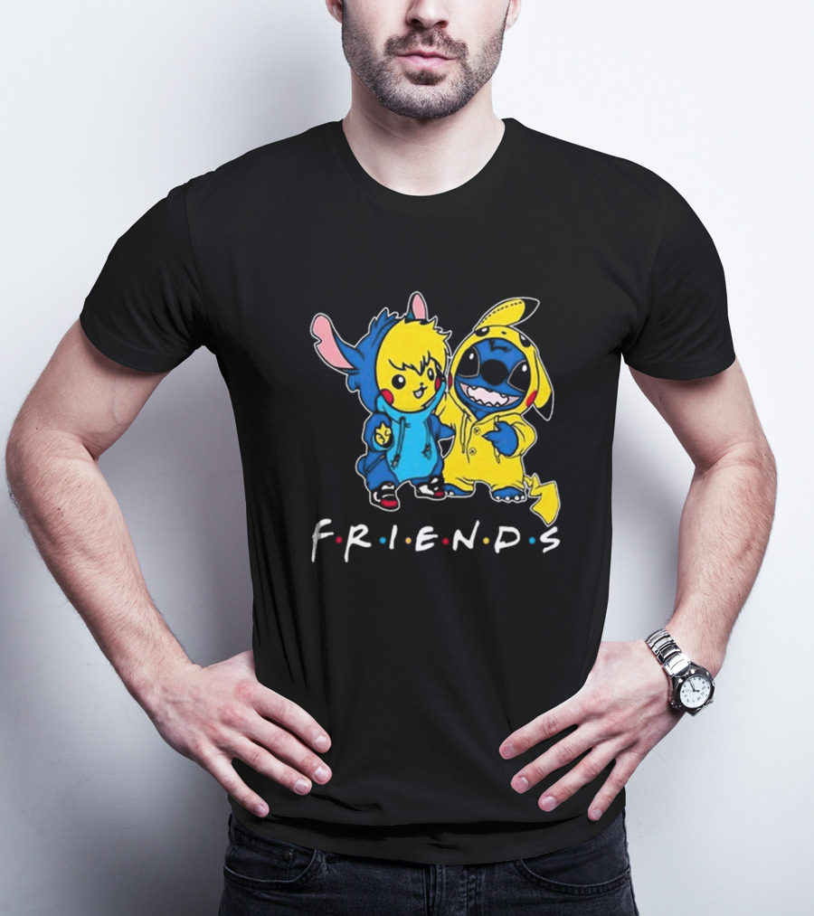 Friends Stitch And Pokemon Pikachu Friends For Life Disney T-Shirt