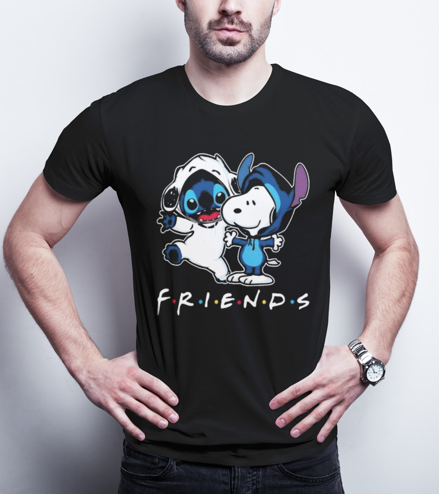 Stitch And Snoopy Peanuts Friends Disney Collaboration T-Shirt