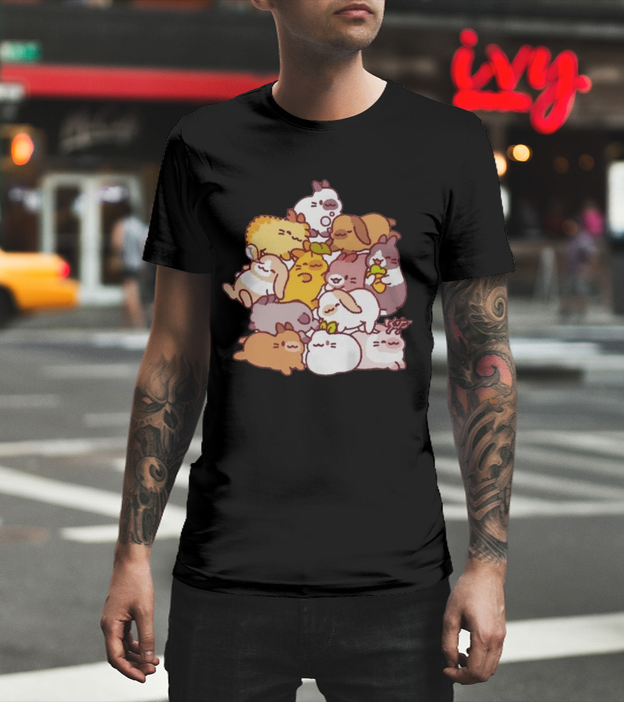 Bunny Pile Usagi Shima Cozy Rabbit Stack T-Shirt
