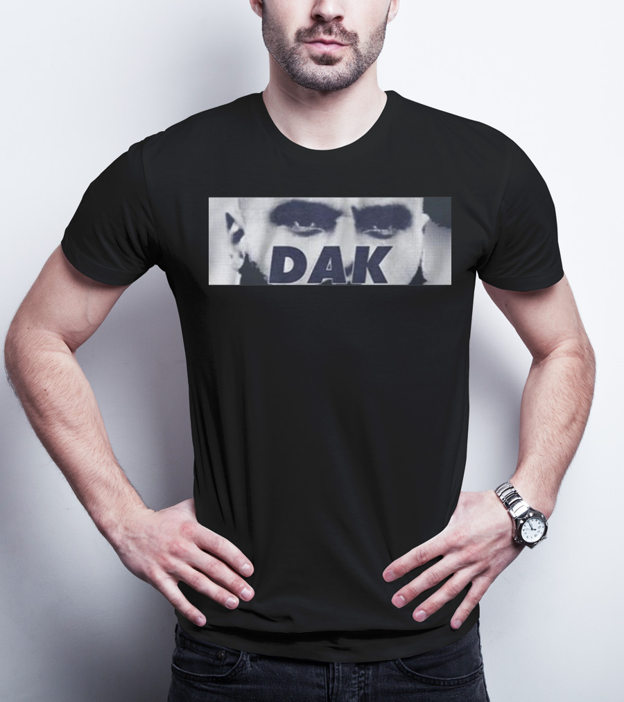Dak Prescott QB Eyes Black And White Image T-Shirt
