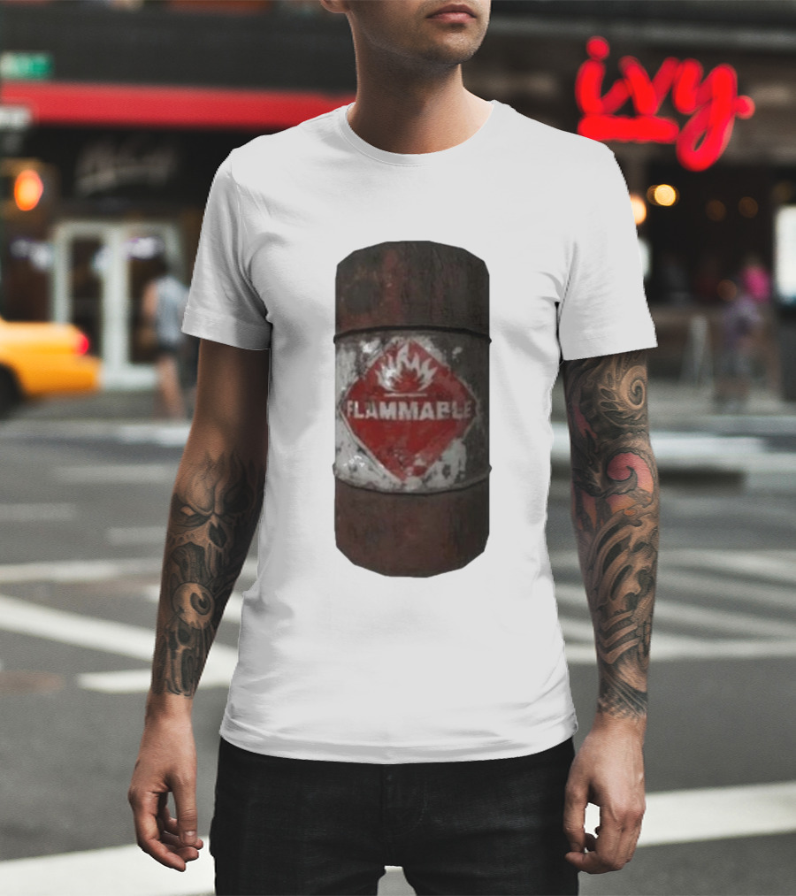 Flammable Barrel Red Hazard T-Shirt