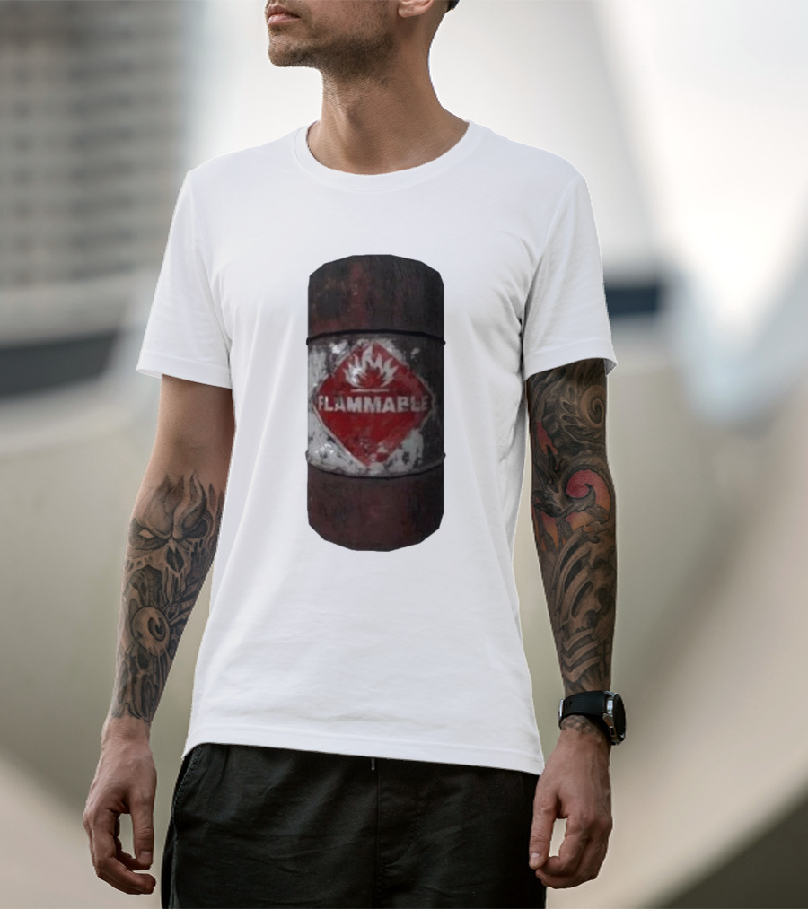 Flammable Barrel Red Hazard T-Shirt