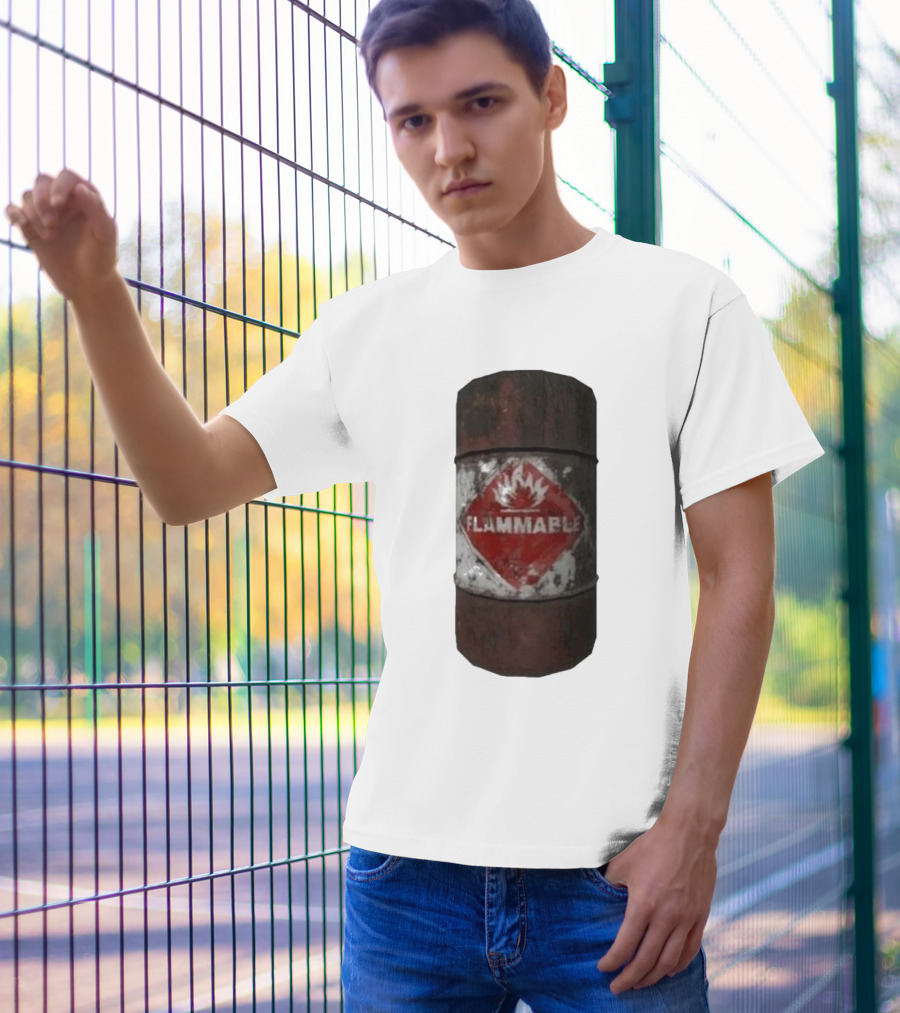 Flammable Barrel Red Hazard T-Shirt