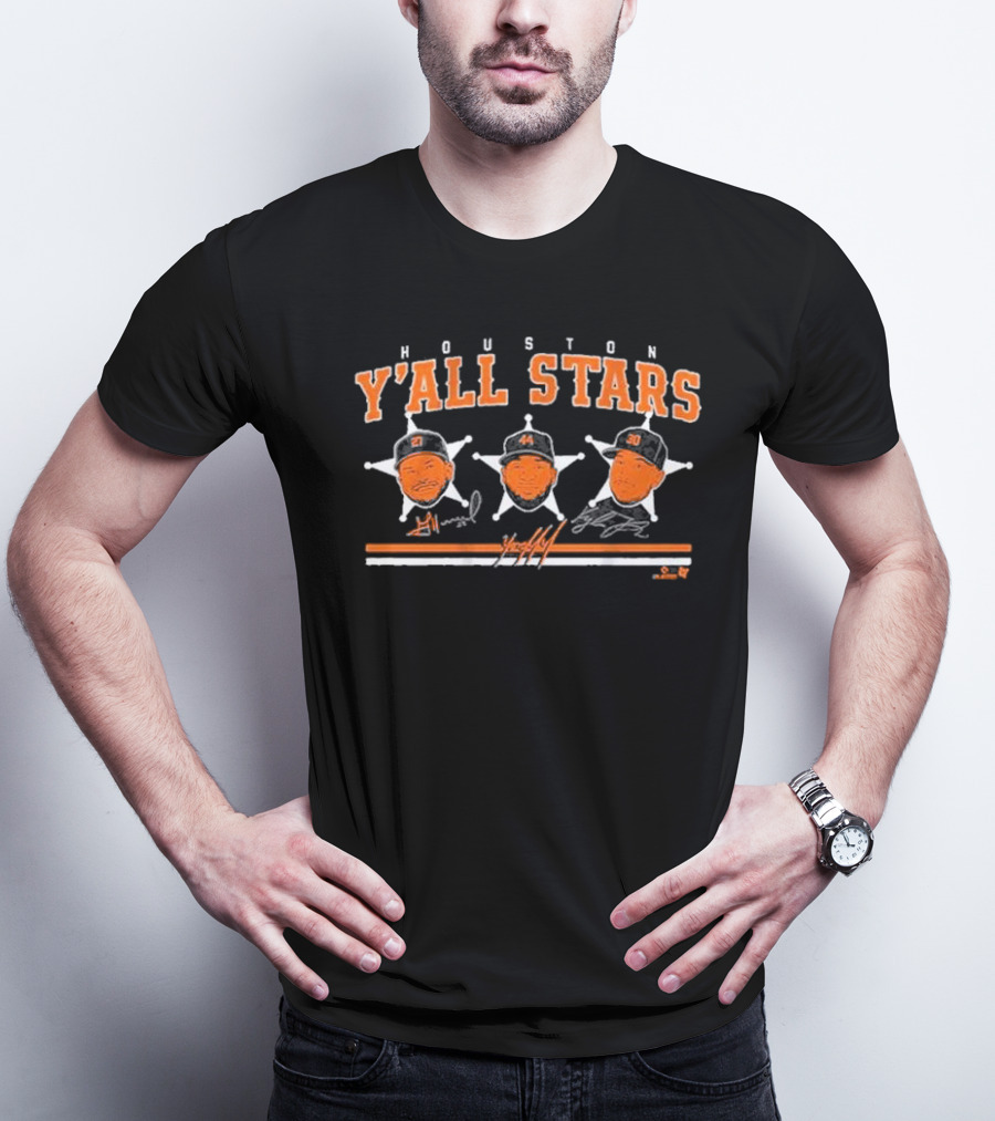 Houston Y'all Stars Baseball Signatures Collection T-Shirt