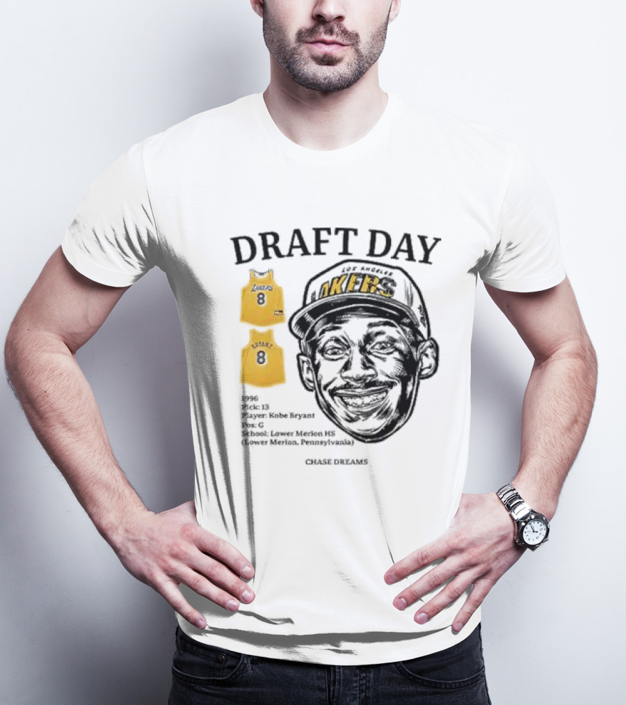 Draft Day 1996 Kobe Bryant Los Angeles Lakers Lower Merion Chase Dreams T-Shirt