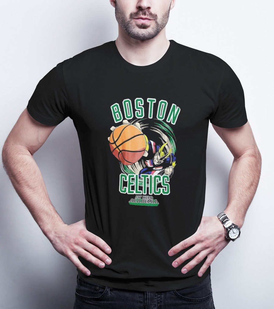 Boston Celtics My Hero Academia Basketball Collaboration T-Shirt