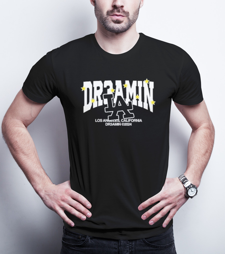 DR3AMIN LA Popover Navy Los Angeles California Clix Merch T-Shirt
