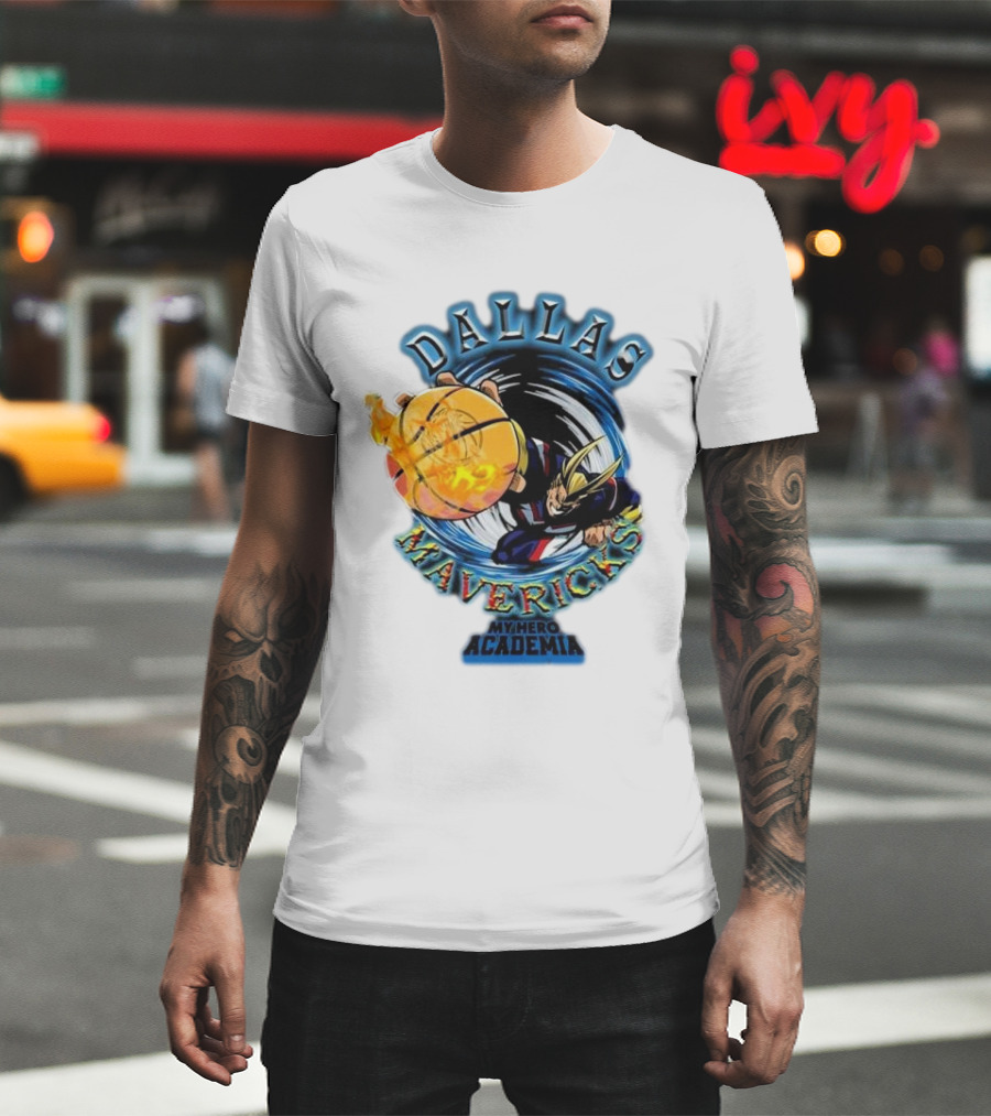 Dallas Mavericks My Hero Academia All Might NBA Collaboration T-Shirt