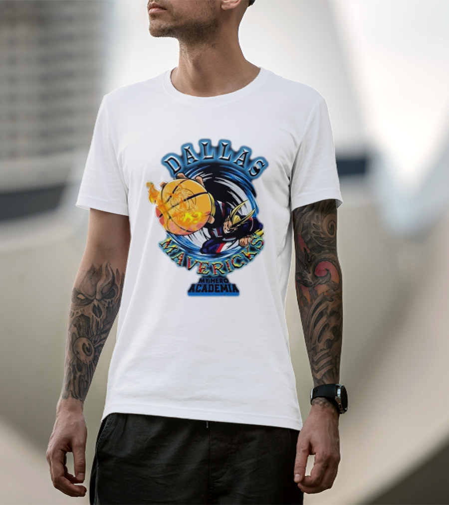 Dallas Mavericks My Hero Academia All Might NBA Collaboration T-Shirt