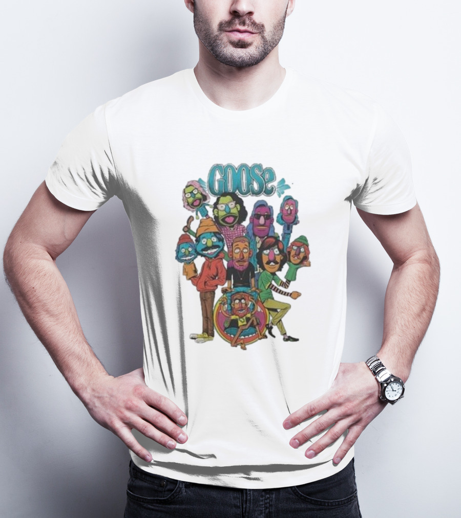 GOOSE Puppets Vibrant Cartoon Characters Ensemble T-Shirt