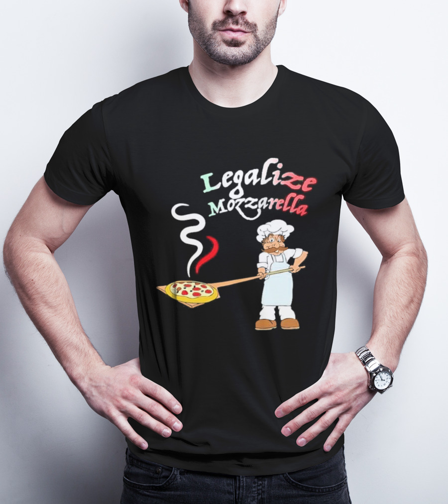 Legalize Mozzarella Pizza Chef With Pizza Peel And Steam T-Shirt